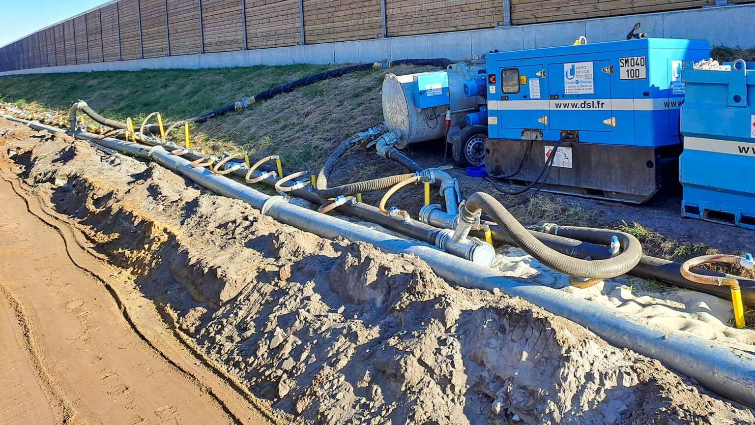 Rabattement pour la pose d'une canalisation à l'avancement - Delta ...